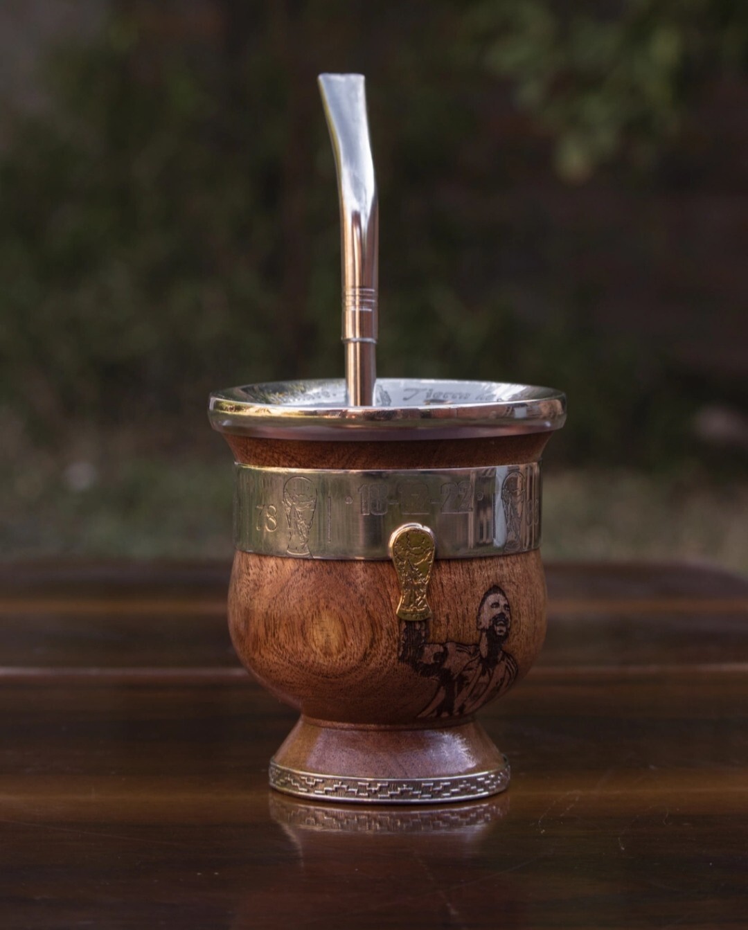 MATE ARTESANAL ALGARROBO CON GUARDA DE ALPACA, MESSI ARGENTINA | eBay
