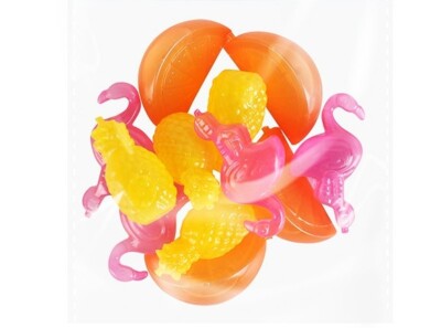 12 x Reusable Plastic Ice Cubes Flamingo Fruit Pineapple Freezing drink ...