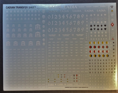 Cadian Transfer Sheet 2022 Astra Militarum Warhammer 40K Decals ...