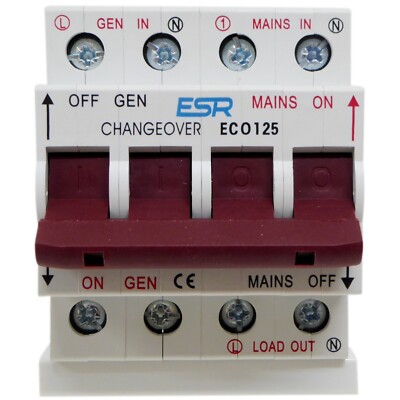 125 Amp Changeover Switch 240V Mains to Generator Transfer Single Phase ...