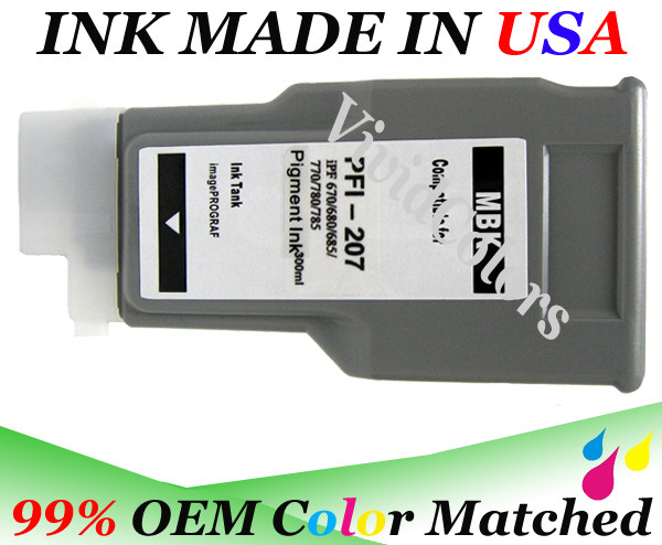VC PFI-207MBK Matte Black Ink Cartridge Canon IPF670 IPF680 685 IPF770 ...