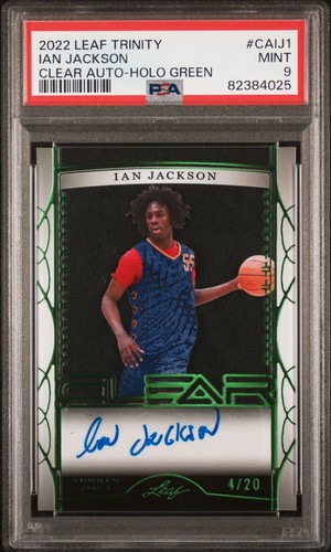 PSA 9 - IAN JACKSON #/20 Auto - 2022 Leaf Trinity Clear Autograph ...