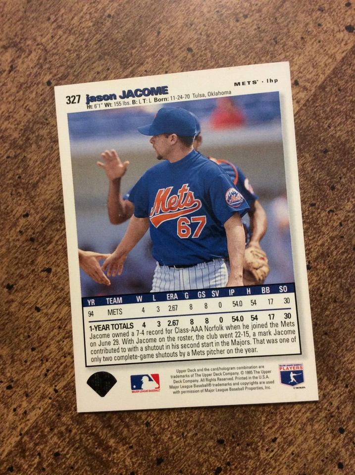 1995 Collector's Choice #327 Jason Jacome, Mets nm ib | eBay