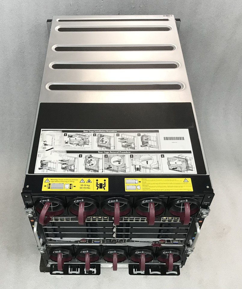 HP BladeSystem c7000 Barebones 10x Fan 6x PSU 2x 1Gbe Pass-Thru 2x KVM ...