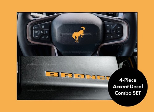 COMBO Steering Wheel Dashboard Letter Inlay Decal Set For Ford Bronco ...