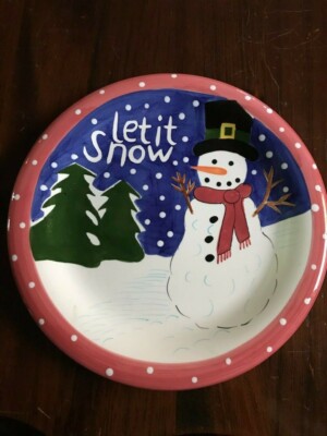 Let It Snow Plate by Ganz | eBay
