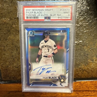 2021 Bowman Draft Chrome Draft Pick Auto Blue Refractor CDA-TB Tyler ...