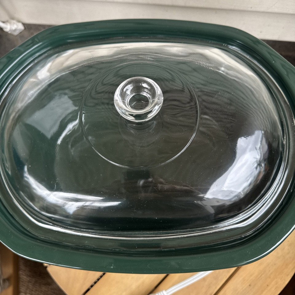 Vtg Rival 5.5 Qt Floral Oval Crock Pot Stoneware Slow Cooker Glass Lid ...