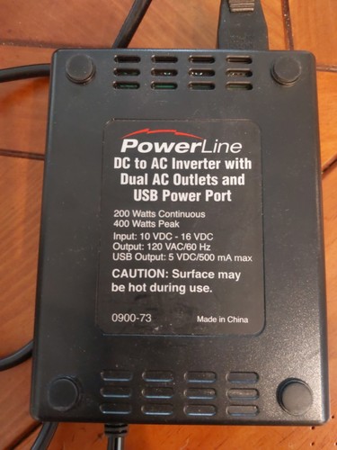PowerLine DC to AC Inverter – 200W Continuous / 400W Peak – USB – Car ...