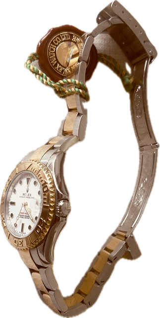 Rolex Midsize Yacht-Master 35mm Two-Tone White Dial Rotating Bezel ...