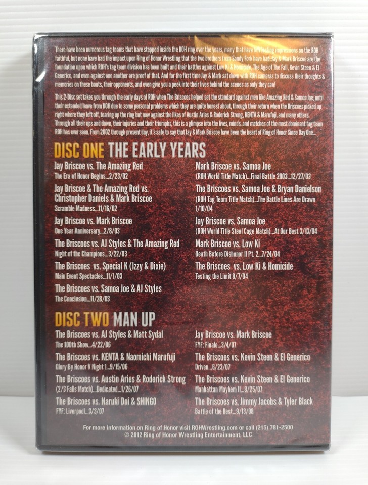 ROH Briscoe Brothers Since Day One DVD 2 Disc Set 19 Greatest Matches ...