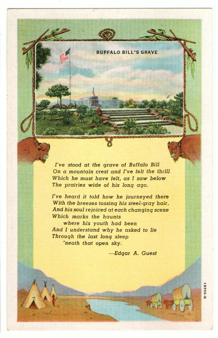 Unused Postcard Buffalo Bills Grave Poem by Edgar A Guest Denver ...