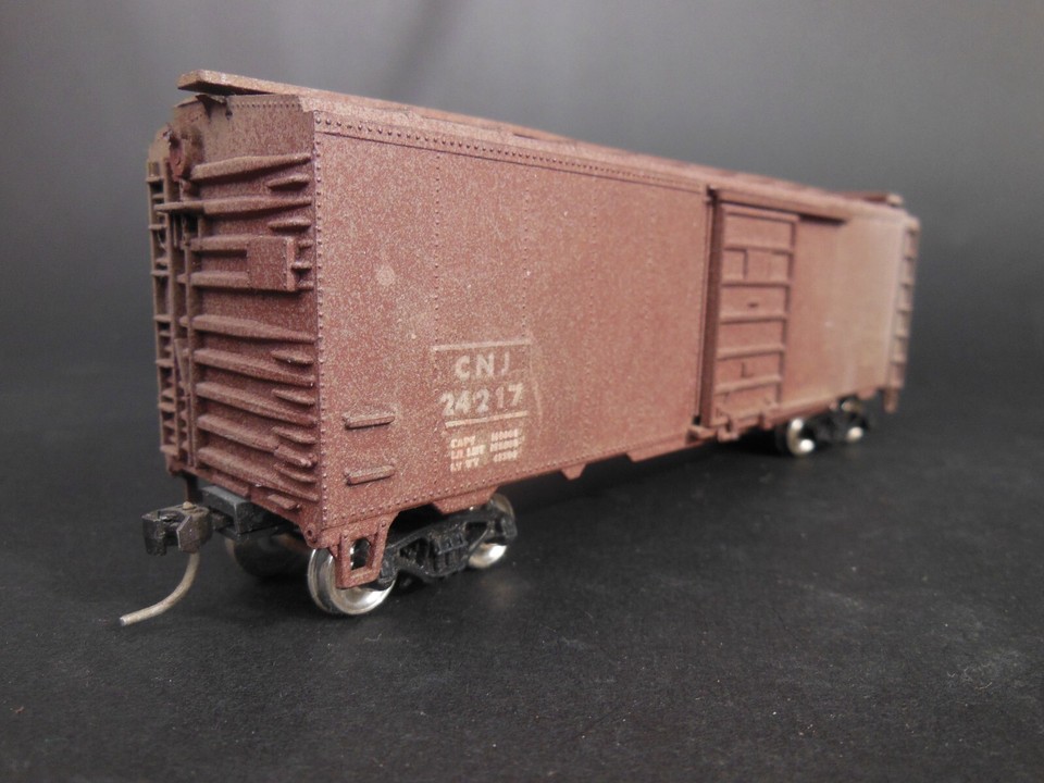 HO SCALE CNJ 24217 CUSTOM DECORATED 40' BOX CAR WEATHERED | eBay
