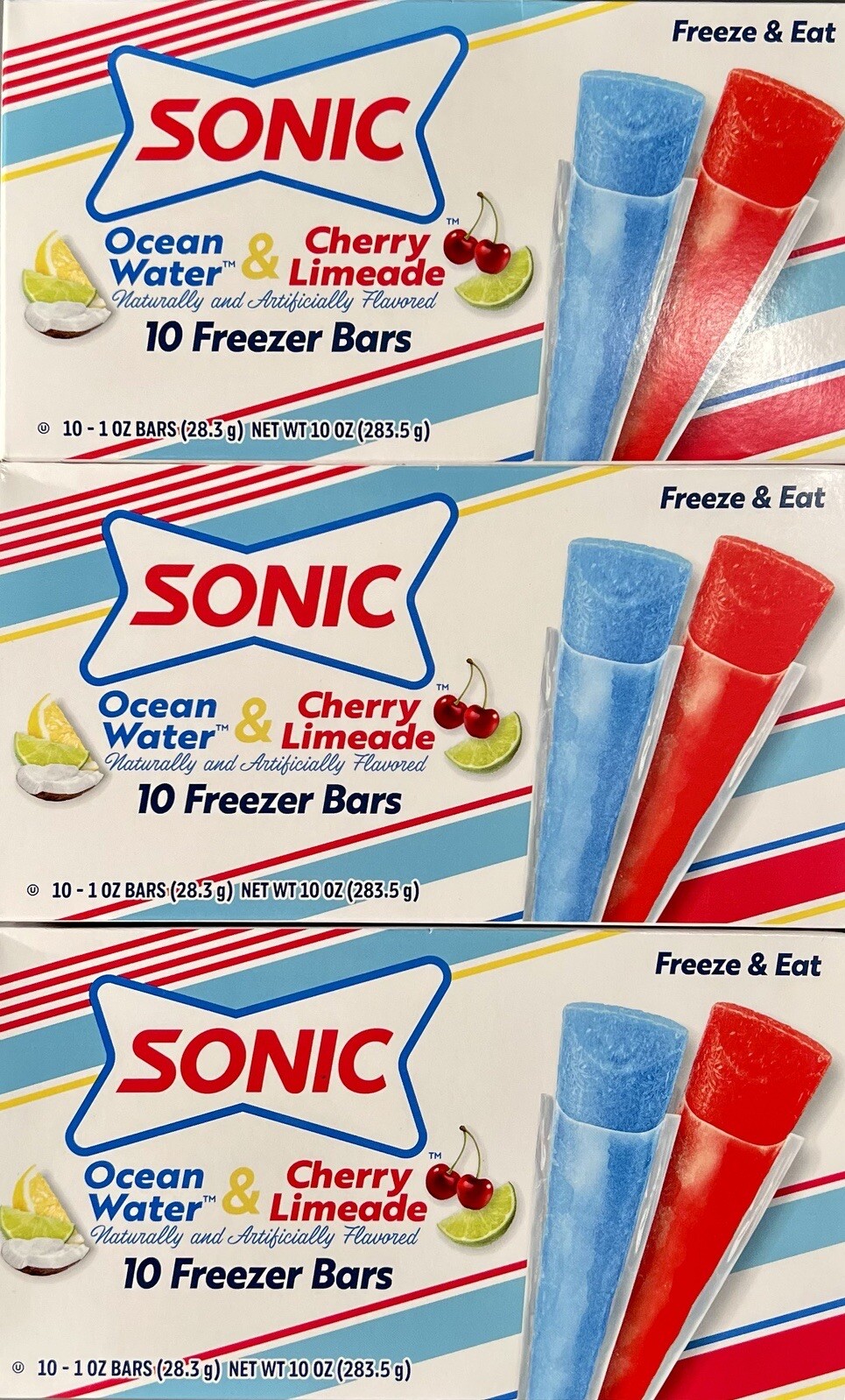 Sonic Freezer Pops - 10 Freeze Pops Per Box~ Slush Bars ~ Lot of 3 ...