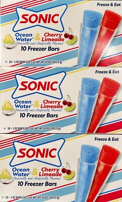 Sonic Freezer Pops - 10 Freeze Pops Per Box~ Slush Bars ~ Lot of 3 ...