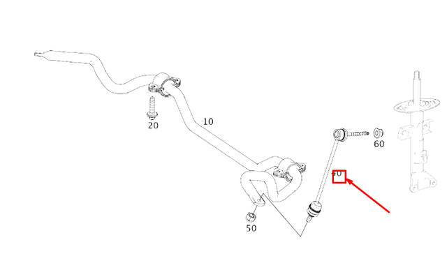 MERCEDES-BENZ S CLASS FRONT RIGHT SUSPENSION STABILIZER BAR LINK ...