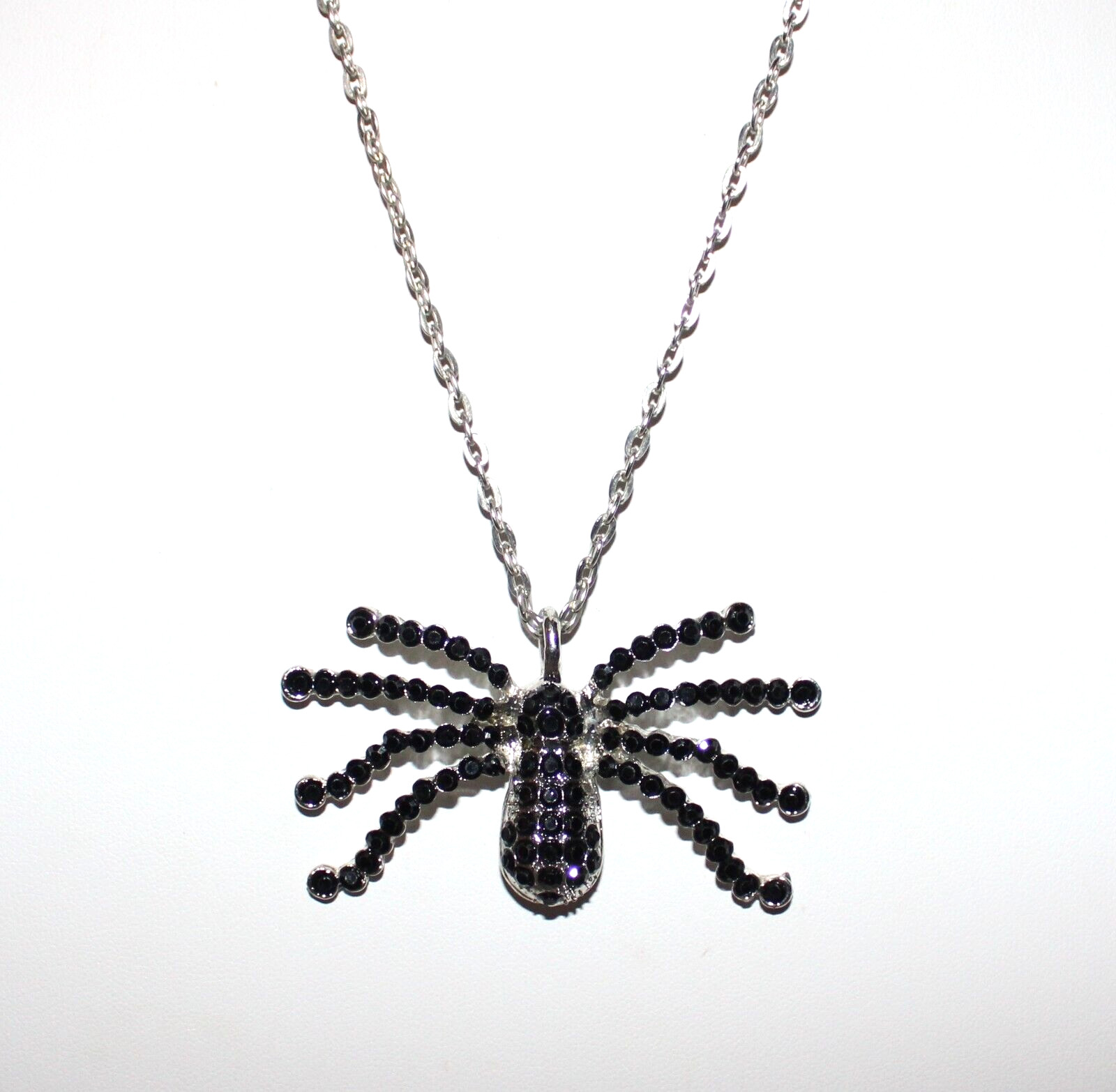 Big Black Spider Rhinestone Statement Necklace H35 - Gem