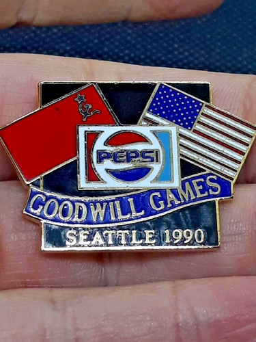 Vintage Pepsi 1990 Seattle Goodwill Games Lapel Pin USA Soviet Russia ...