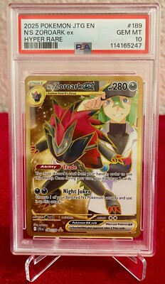 2025 POKEMON JTG EN-JOURNEY TOGETHER HYPER RARE #189 N'S ZOROARK EX PSA ...
