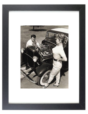 BULLET BRA Hot Rod Retro Vintage Classic Car Girl Matted & Framed 11x14 ...
