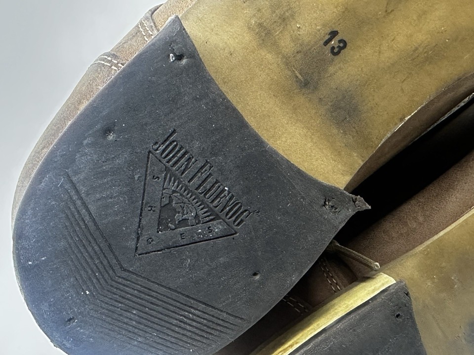 John Fluevog Boots Men Size 13 Brown Leather Lace Cap Toe Radio DDFT ...