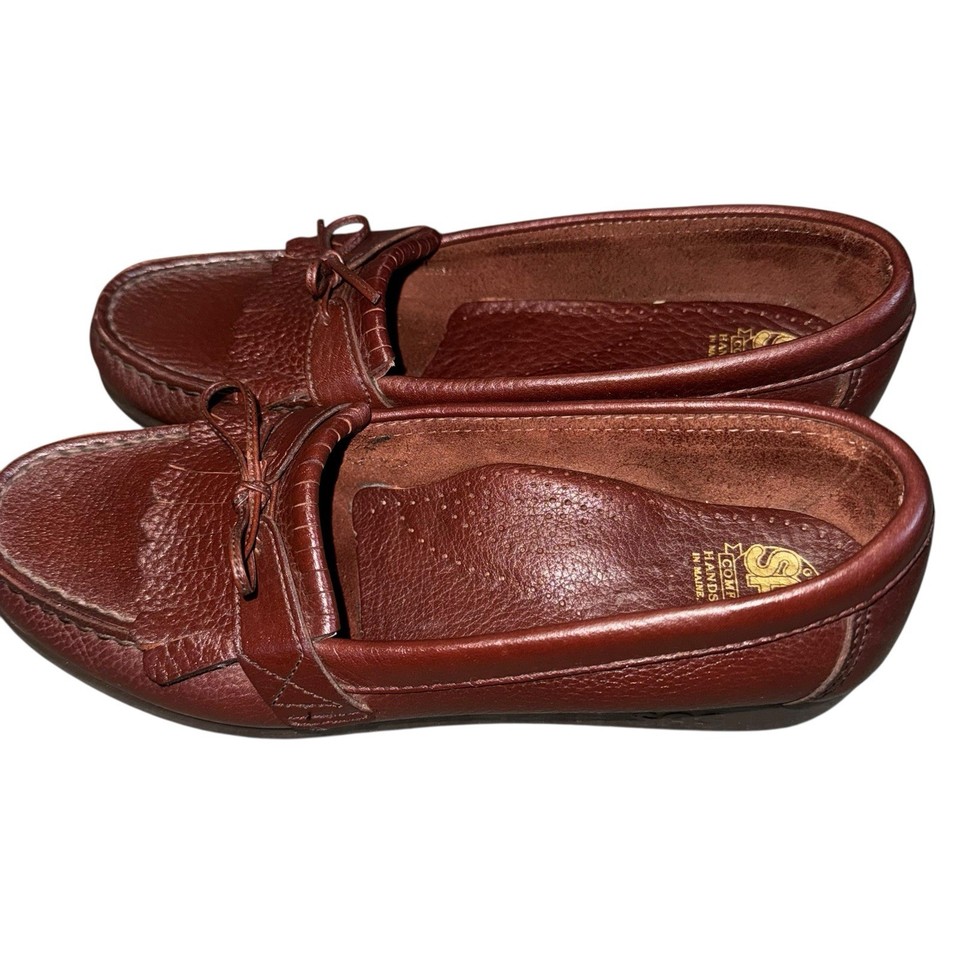 SAS Softie Kiltie Brown Leather Comfort Slip On Loafer Shoes Women Size ...