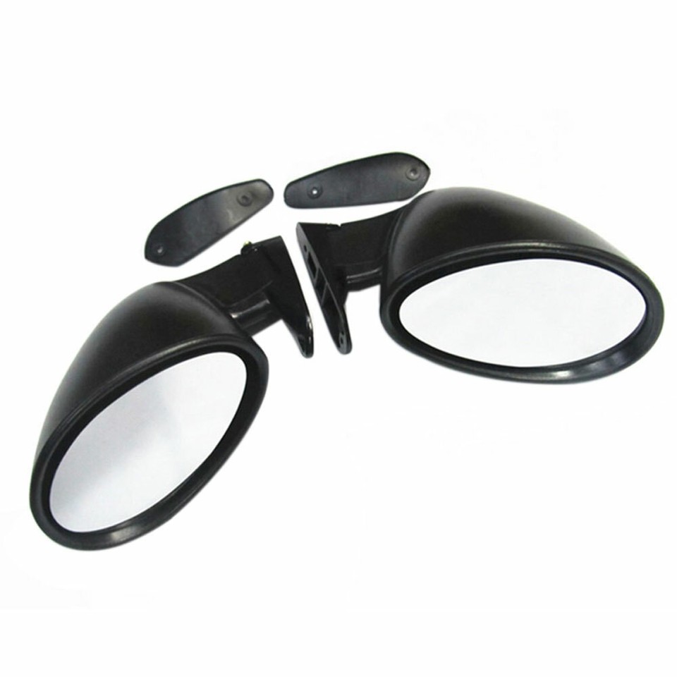 PAIR California Classic Universal Black Side Mirrors Hot Rod Rat Rod ...