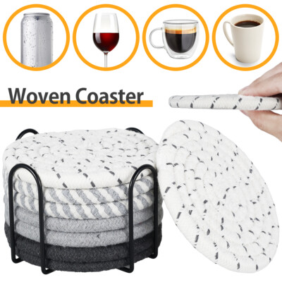 8Pcs Cup Pad with Holder Handheld Woven Pad Absorbent Cup Pad ...