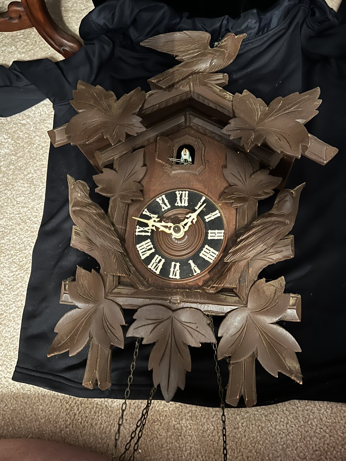 Vintage One Day Black Forest Musical Cuckoo Clock Large Made in Germany ...