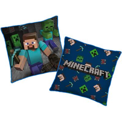 Minecraft Creeps Cushion Pre-filled Gamers Reversible Design Blue ...
