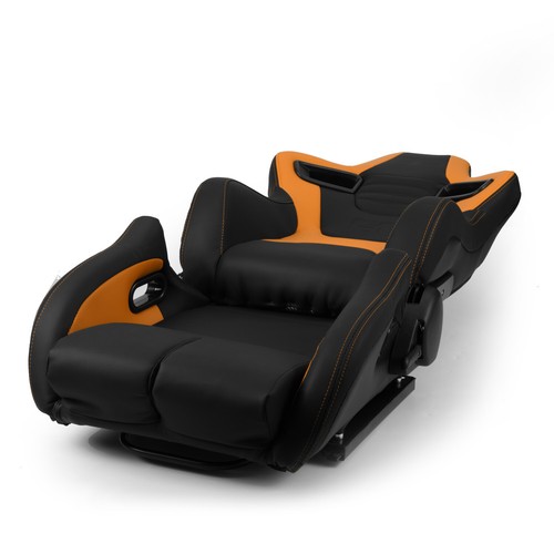 [Venom Series] PVC Reclinable Black+Orange Racing Seats Car Seats Pair ...
