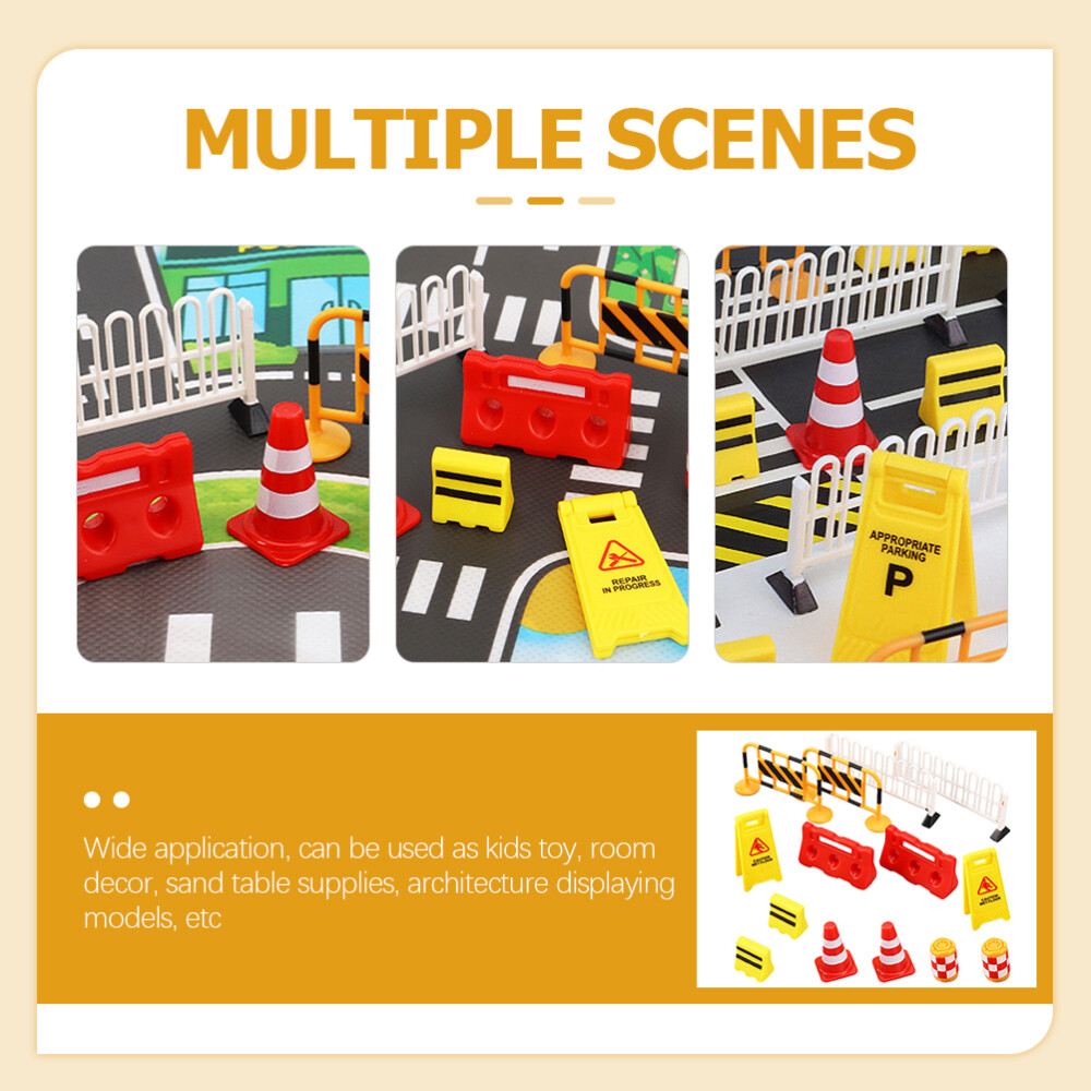 14 Pcs Miniature Roadblocks Traffic Signs Toy Toddler Child Car | eBay