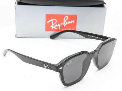 Ray-Ban RB4458D 601/87 Rectangle Black Dark Grey Mens Sunglasses 65mm ...