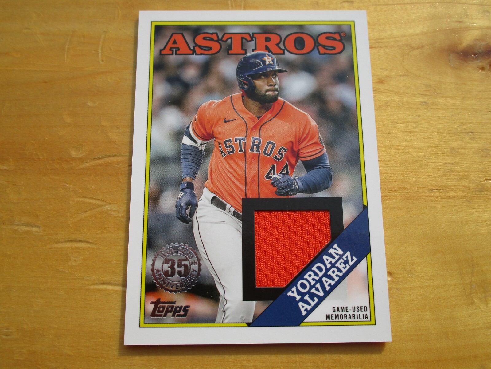 2023 Topps Yordan Alvarez Retro 1988 ORANGE Patch Jersey Card Houston ...