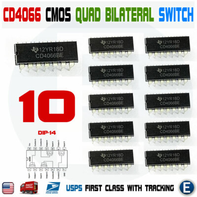 10PCS CD4066BE CD4066 CMOS QUAD BILATERAL SWITCH Dip-14 IC | eBay