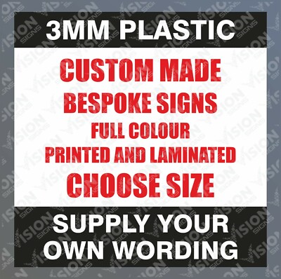 Personalised Custom Bespoke Signs Plastic Business Security Parking ...
