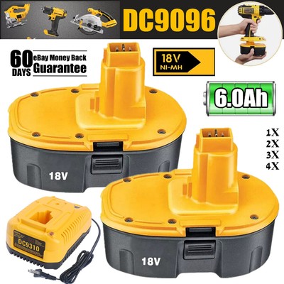 1~4 PACK 18V For Dewalt 18 VOLT XRP DC9096 DC9098 Ni-MH 6.0Ah Battery ...