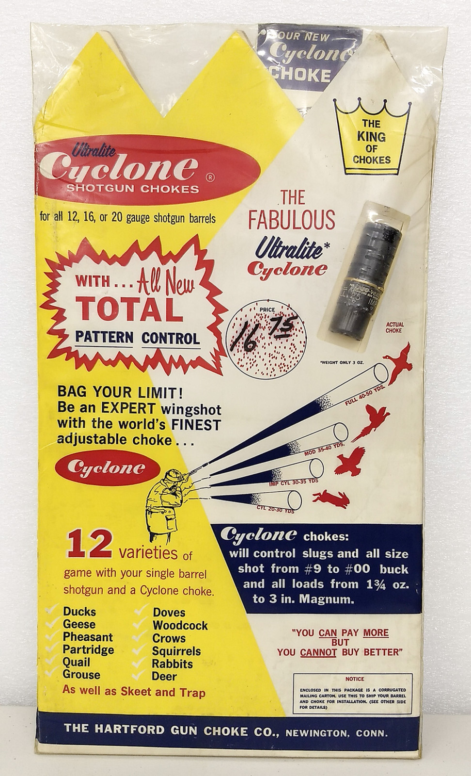 CYCLONE DUO-VENT SHOTGUN CHOKE ~ Hartford Gun Choke ~ NEW OLD STOCK 12 ...