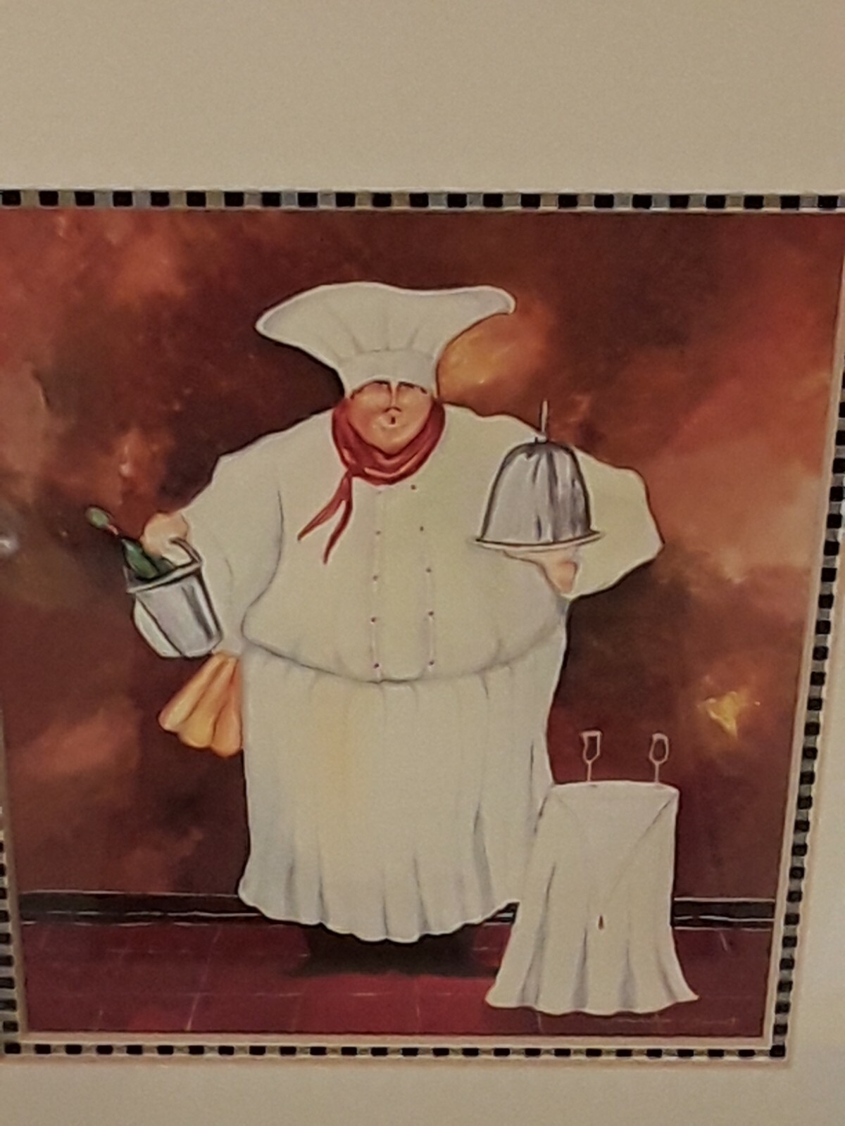 Set of 4 French Fat Chef Matted Framed Wall Art Prints Art in Motion J ...