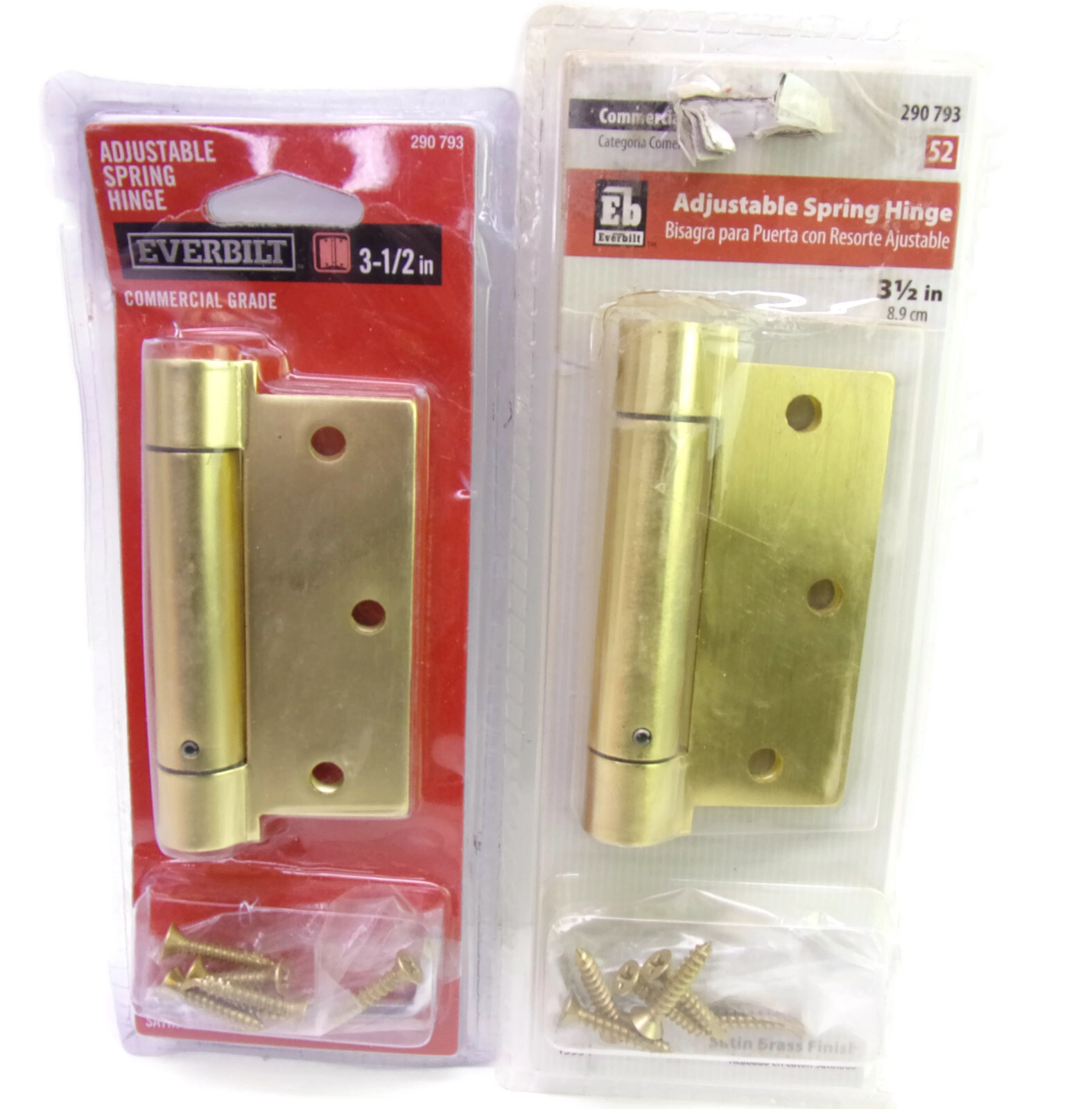 3-1/2 in Adjustable Spring Commercial Grade Hinges 2 Packs Everbilt 290 ...