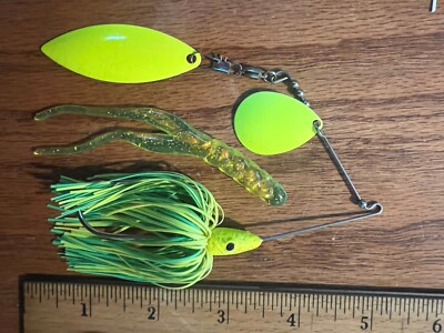 Unbranded Double Chartreuse Blade 3/8 oz. Spinnerbait Chartreuse Green ...