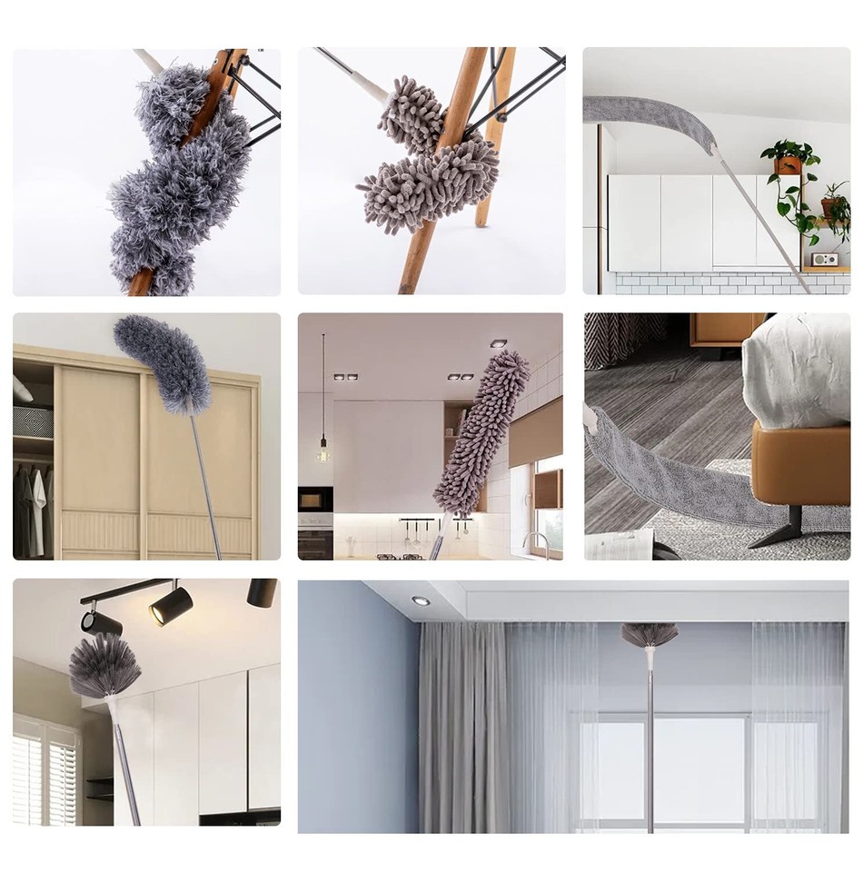 Microfiber Duster With Extension Polestainless Steel 30 To 100 Inches ...