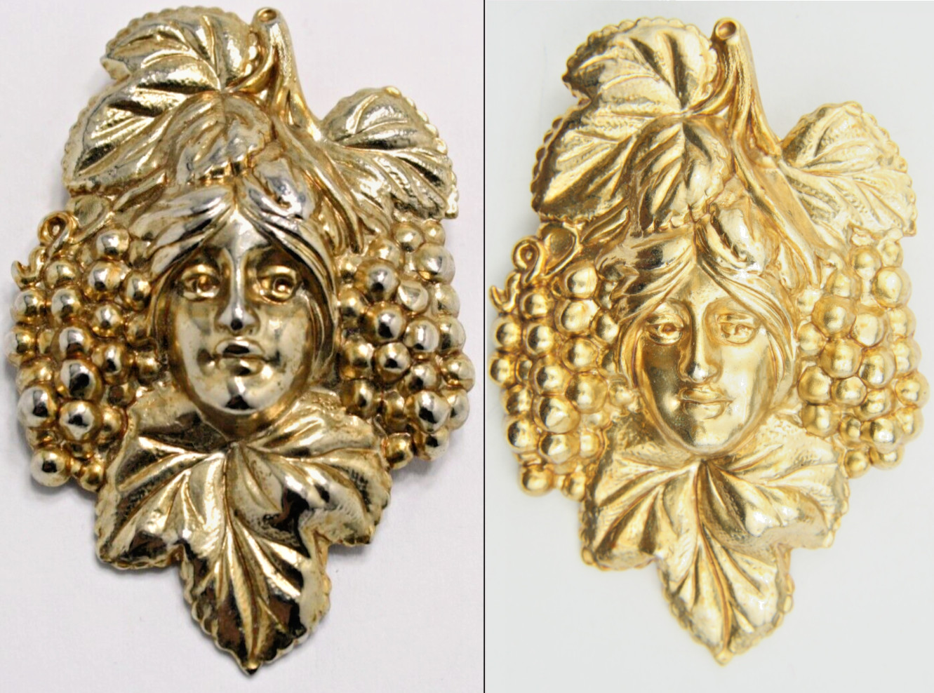 Lot Amphictyonis Grape Wine Goddess Gold Tone Brooch … - Gem