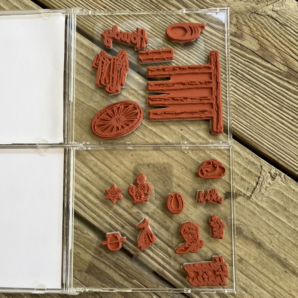 Happy Trails Cowboy Theme Stamps Set of 16 * Stampin' Up Rubber Stamps ...