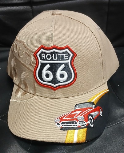 Route 66 Y2K Baseball Cap Hat Shadow Highway Sign 66 Red Roadster on ...