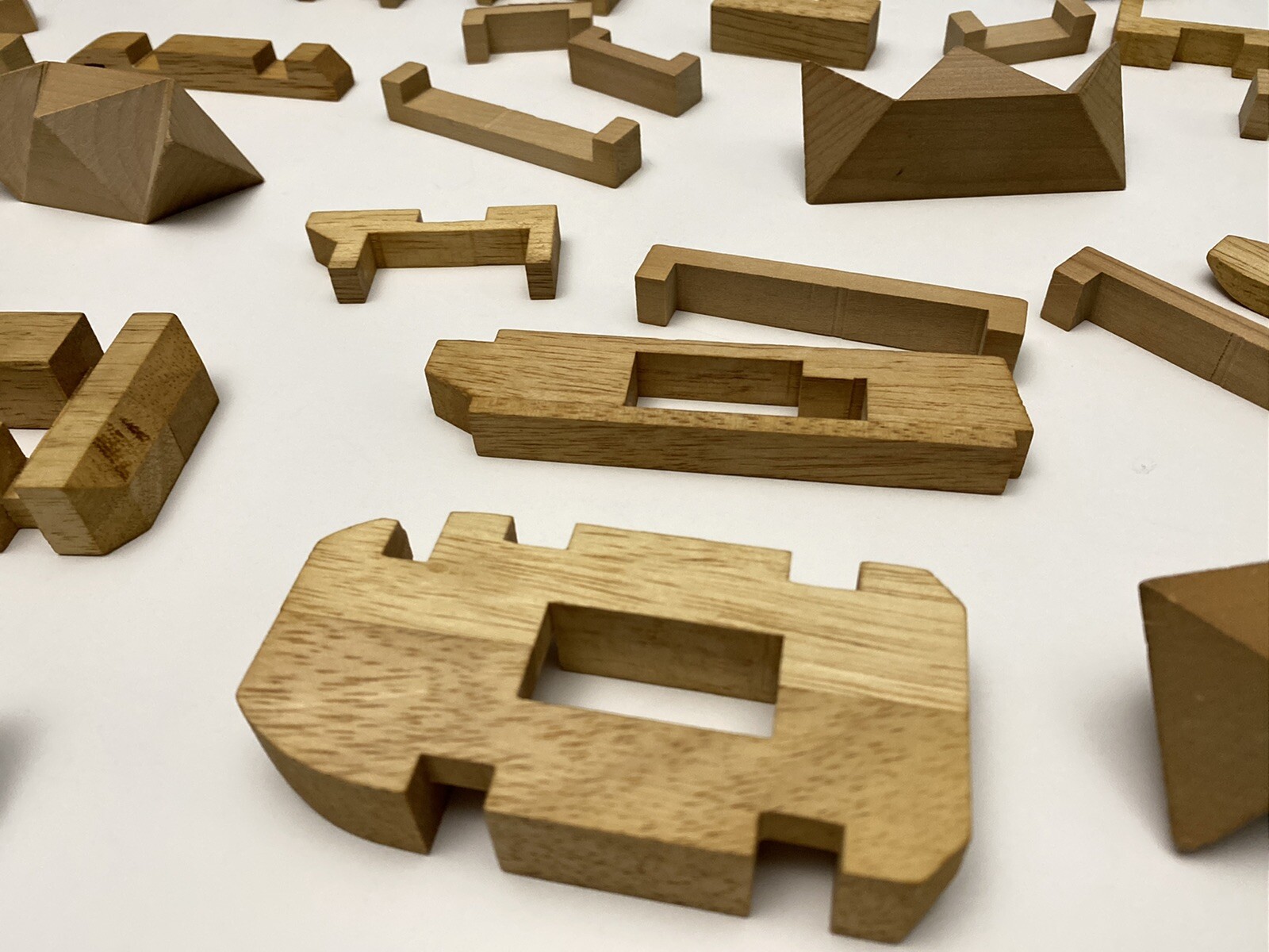 Wooden Pieces Cut Blocks And Shapes 30 Parts Craft Supplies | eBay