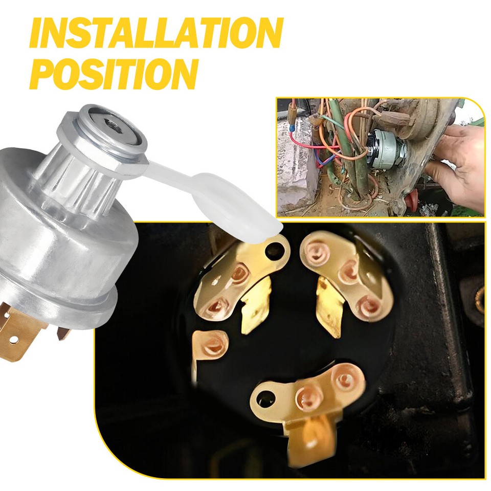 Ignition Switch Barrel and Key Universal For Many Small Tractors 35670 ...