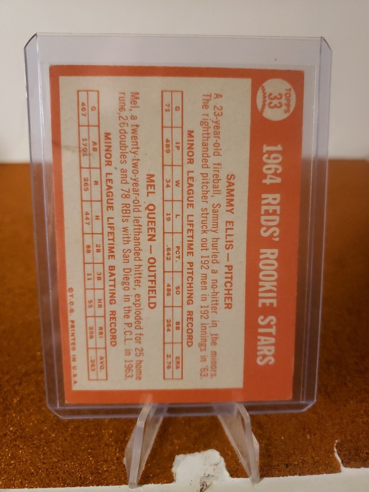 1964 Topps Baseball Card #33 Rookie Stars/Sammy Ellis/Mel Queen | eBay