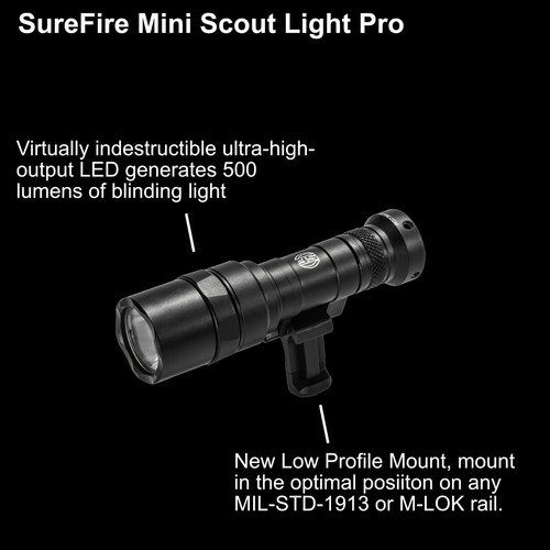 SureFire M340C-BK-PRO Mini Scout Light Pro Weaponlight - Black for sale ...