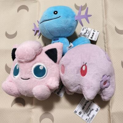 Pokemon Yasashii Kimochi Plush toy 11-14cm Jigglypuff Munna set Wooper ...